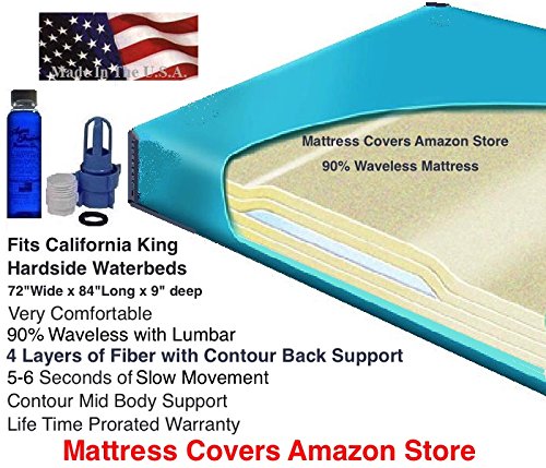 Queen 90% Waveless Vinyl Waterbed Mattress with Fill Kit and 4oz Conditioner