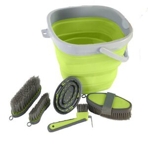 collapsible grooming bucket set lime