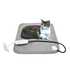 nyicey pet heating pad, dog cat electric heated blanket mat, temperature warming cushion bed with anti bite tube