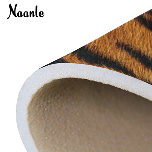 Naanle Animal Print Area Rug 4'x5', Tiger Print Polyester Area Rug Mat for Living Dining Dorm Room Bedroom Home Decorative