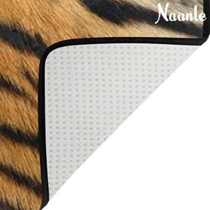 Naanle Animal Print Area Rug 4'x5', Tiger Print Polyester Area Rug Mat for Living Dining Dorm Room Bedroom Home Decorative