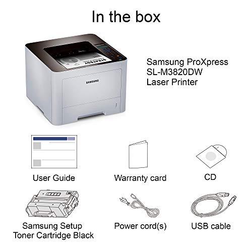 HP Samsung ProXpress M3820DW Wireless Monochrome Laser Printer with Mobile Connectivity, Duplex Printing, Print Security & Management Tools (SS372C)