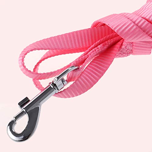 UEETEK Adjustable Pet Rabbit Harness,Small Animal Harness Leash Lead with Small Bell for Pets Walking Running (Pink)