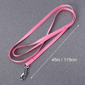 UEETEK Adjustable Pet Rabbit Harness,Small Animal Harness Leash Lead with Small Bell for Pets Walking Running (Pink)