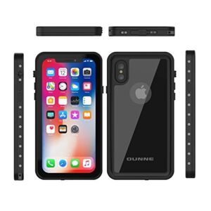 OUNNE iPhone X/Xs Waterproof Case, Underwater Full Sealed Cover Snowproof Shockproof Dirtproof IP68 Certified Waterproof Case with Built-in Screen Protector for iPhone X/Xs