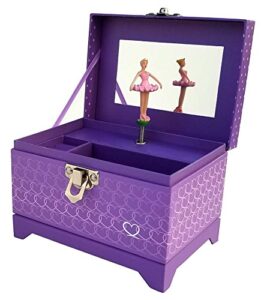 my tiny treasures box company ballerina music box (heart ballerina music box - purple)