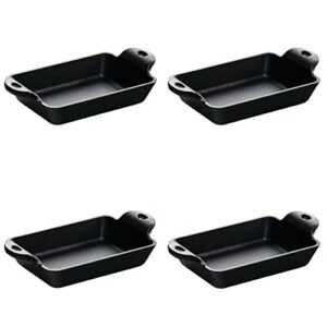 lodge cast iron 10 ounce rectangle mini server, set of 4