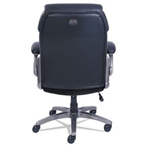 SertaPedic Cosset Mid-Back Executive Chair, Supports Up to 275 Lb, 18.5" to 21.5" Seat Height, Black Seat/Back, Slate Base