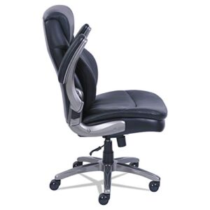 SertaPedic Cosset Mid-Back Executive Chair, Supports Up to 275 Lb, 18.5" to 21.5" Seat Height, Black Seat/Back, Slate Base