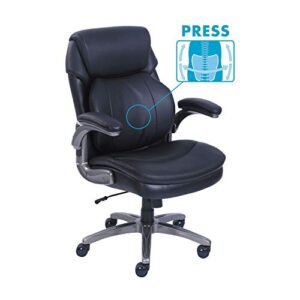 SertaPedic Cosset Mid-Back Executive Chair, Supports Up to 275 Lb, 18.5" to 21.5" Seat Height, Black Seat/Back, Slate Base