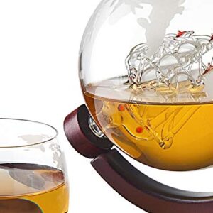 Whiskey Decanter Globe - for Liquor, Scotch, Bourbon, Vodka or Wine - 850ml