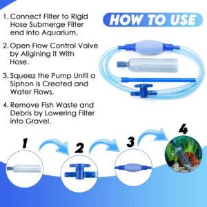 LL Products Gravel Vacuum for Aquarium - Fish Tank Gravel Cleaner- Aquarium Vacuum Cleaner -Aquarium Siphon - 8 FT Long Aquarium Gravel Cleaner with Minnow Net