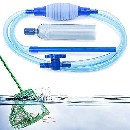 LL Products Gravel Vacuum for Aquarium - Fish Tank Gravel Cleaner- Aquarium Vacuum Cleaner -Aquarium Siphon - 8 FT Long Aquarium Gravel Cleaner with Minnow Net