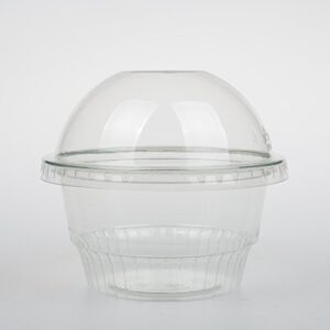 Golden Apple, 8oz-25sets Clear Plastic Cups for Ice Cream, Dessert Cups,Snack Bowl with Dome lids no Hole