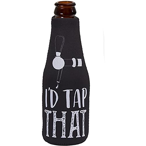 12 oz Black Neoprene Bottle Sleeves with Zipper for Beer, Soda, Beverages (12 Pack)