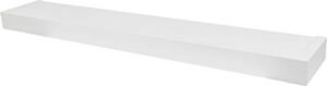 high & mighty 515613 modern 36" floating shelf holds up to 25lbs, easy tool-free dry wall installation, flat, white