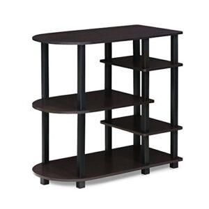 furinno turn-s-tube round corner storage shelf, espresso