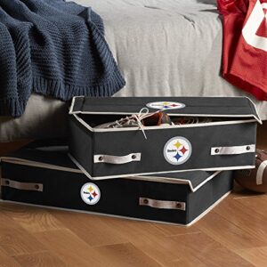 Franklin Sports NFL Pittsburgh Steelers Under The Bed Storage Bins - Large, 26 x 18 x 6 - Inch