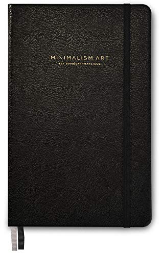 Minimalism Art, Premium Hard Cover Notebook Journal, X-Large Size, Master A4 8.3" x 11.4", 186 Numbered Pages, Gusseted Pocket, Ribbon Bookmark, Extra Thick Ink-Proof Paper 120gsm (Plain, Black)