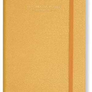 Minimalism Art, Premium Hard Cover Notebook Journal, X-Large Size, Master A4 8.3" x 11.4", 186 Numbered Pages, Gusseted Pocket, Ribbon Bookmark, Extra Thick Ink-Proof Paper 120gsm (Squared, Amber)