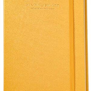 Minimalism Art, Premium Hard Cover Notebook Journal, X-Large Size, Master A4 8.3" x 11.4", 186 Numbered Pages, Gusseted Pocket, Ribbon Bookmark, Extra Thick Ink-Proof Paper 120gsm (Squared, Amber)