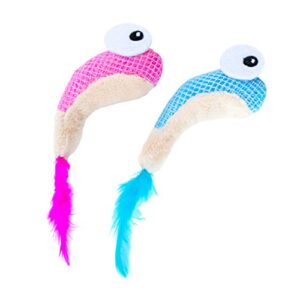 petstages dental shrimpies catnip cat chew toy - 2 pack