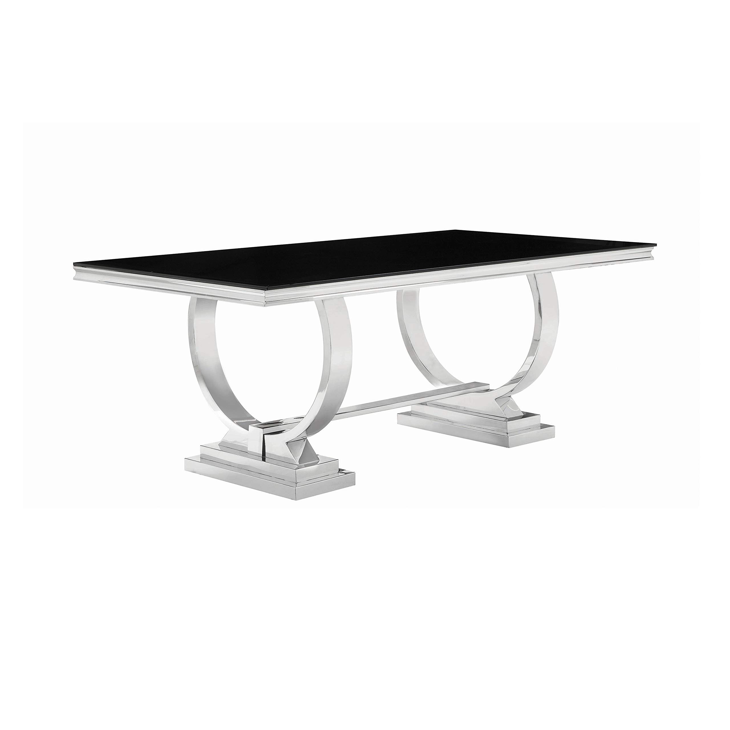 Coaster Dining Table Stainless Steel in Chrome 107871