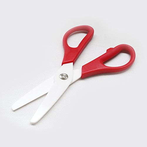 Ceramic Kitchen Scissor, FenglinTech 7.8 Inch Professional Porcelain Food Shear - (Red)