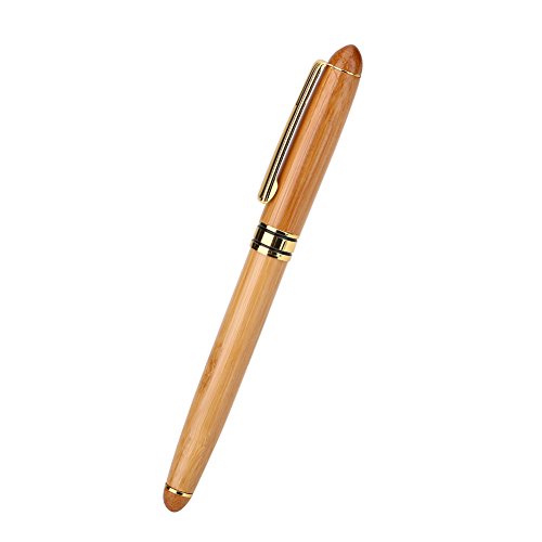 Delaman Bamboo Fountain Pen Calligraphy Pens Duckbill Parallel Nib Fine Art Pen Art Writing Nib Business Broad Stub Chisel-pointed (1.5mm)