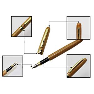 Delaman Bamboo Fountain Pen Calligraphy Pens Duckbill Parallel Nib Fine Art Pen Art Writing Nib Business Broad Stub Chisel-pointed (1.5mm)