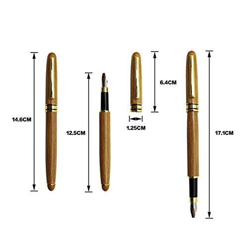 Delaman Bamboo Fountain Pen Calligraphy Pens Duckbill Parallel Nib Fine Art Pen Art Writing Nib Business Broad Stub Chisel-pointed (1.5mm)