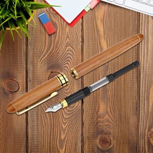 Delaman Bamboo Fountain Pen Calligraphy Pens Duckbill Parallel Nib Fine Art Pen Art Writing Nib Business Broad Stub Chisel-pointed (1.5mm)