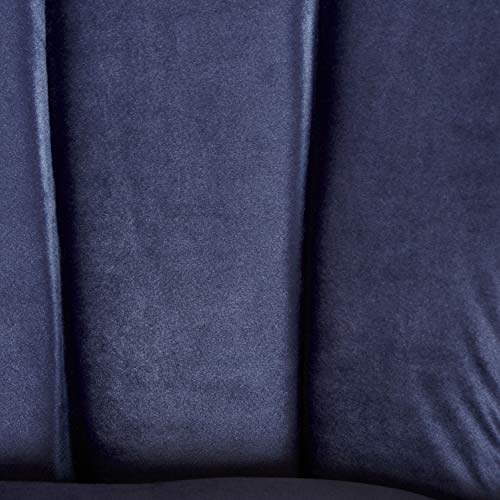 Christopher Knight Home Amaia Modern Velvet Club Chair, Cobalt / Walnut