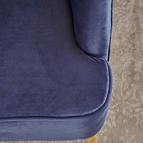 Christopher Knight Home Amaia Modern Velvet Club Chair, Cobalt / Walnut