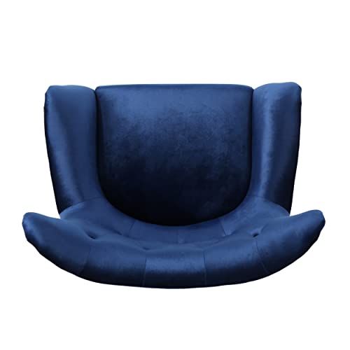 Christopher Knight Home Seigfried Mid-Century Velvet Arm Chair, Navy Blue / Black, 28.5D x 34.25W x 39.75H in