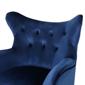 Christopher Knight Home Seigfried Mid-Century Velvet Arm Chair, Navy Blue / Black, 28.5D x 34.25W x 39.75H in