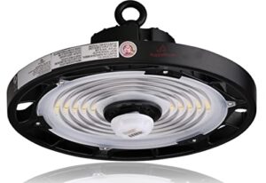 ruggedgrade 150 watt titan 5 motion sensor led high bay ufo light - 22,000 lumen - 5000k - dlc verified high bay led