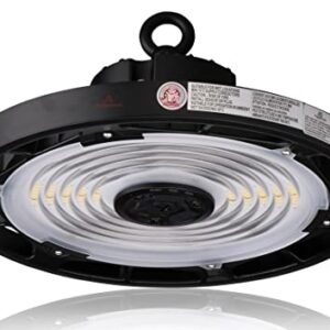 RuggedGrade 150 Watt Titan 5 Motion Sensor LED High Bay UFO Light - 22,000 Lumen - 5000K - DLC Verified High Bay LED