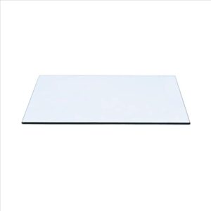 spancraft 16" x 32" rectangle tempered glass table top 3/8" thick flat polish edge and touch corners