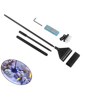 qanvee aquarium algae scraper cleaner brush with 10 stainless steel blades for fish reef plant glass tank 26 inch