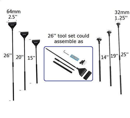 QANVEE Aquarium Algae Scraper Cleaner Brush with 10 Stainless Steel Blades for Fish Reef Plant Glass Tank 26 Inch