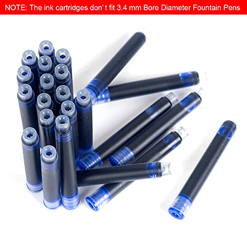 100pcs JINHAO Fountain Pen Ink Cartridges Refills, Disposable and Universal - 2.6 mm Bore Diameter(Blue ink)