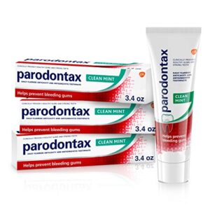 parodontax clean mint toothpaste for gum health, helps cavity prevention, anticavity and antigingivitis - 3.4 oz x 3