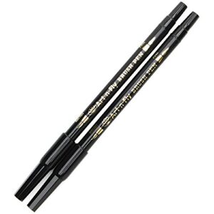 Art-n-Fly 2 Pack Dual Tip Black Brush Pens for Lettering Calligraphy Pen. Fine and Large Black Brush Marker for Drawing