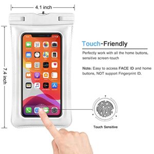 IFCASE Universal Waterproof Case, 2 Pack TPU Phone Dry Bag Pouch for iPhone 14 Pro Max, 14 13 12 11 XS XR 7 8 SE, Samsung Galaxy S22 S21 S20 Ultra, A13 A53 5G (White)