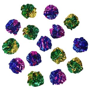 CHIWAVA 45PCS 1.6'' Mylar Balls Cat Toy Shiny Crinkle Ball Kitten Crackle Lightweight Play Assorted Color