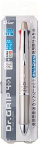 pilot dr. grip 4+1, 4 color 0.7 mm ballpoint multi pen & 0.5 mm mechanical pencil - champagne gold body (bkhdf1sfn-cg)