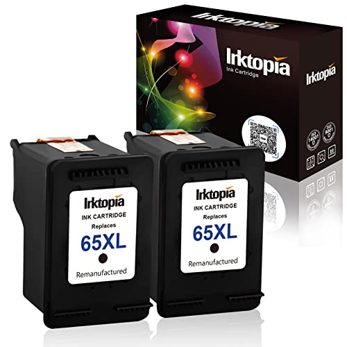 Inktopia Remanufactured Ink Cartridge Replacement for HP 65 XL 65XL N9K04AN for HP Envy 5055 5052 5058 DeskJet 3755 2655 3720 3722 3723 3730 3732 3752 3758 2652 2624 Printer (2 Black)