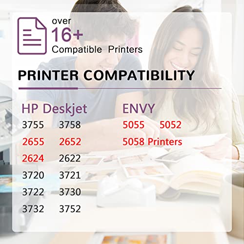 Inktopia Remanufactured Ink Cartridge Replacement for HP 65 XL 65XL N9K04AN for HP Envy 5055 5052 5058 DeskJet 3755 2655 3720 3722 3723 3730 3732 3752 3758 2652 2624 Printer (2 Black)