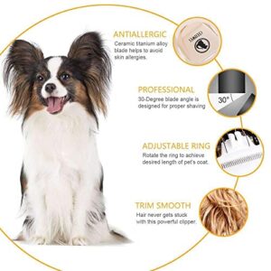 Dog Clippers Cordless Grooming Kit Professional Horse Detachable Blade with 4 Comb Guides，Low Noise Pet Rechargeable Tools for Small & Large Dogs Cats Pets